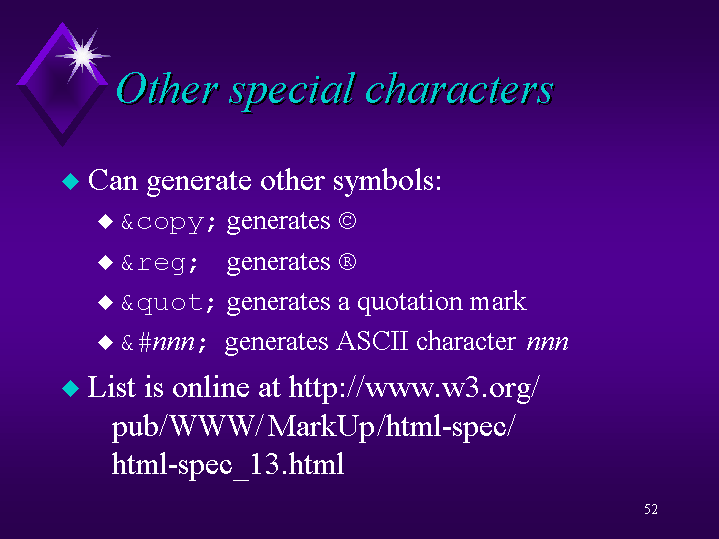 Other Special Characters